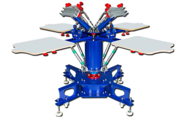 4 color 4 station screen printing t-shirt printing machine… | Screen ...