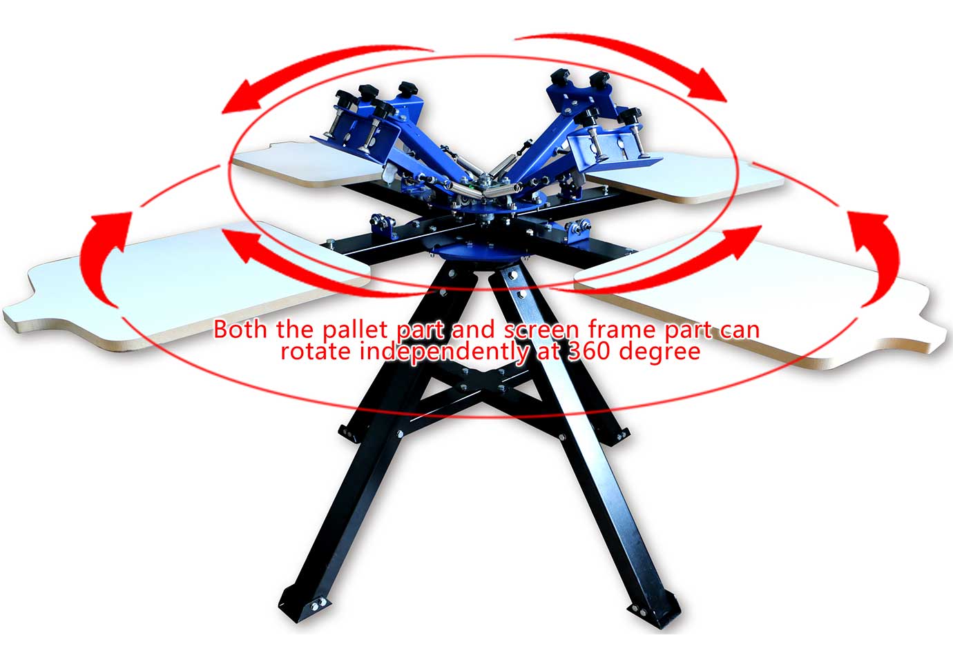 MK-F442A floor type 4 color 4 station double wheel screen printing ...