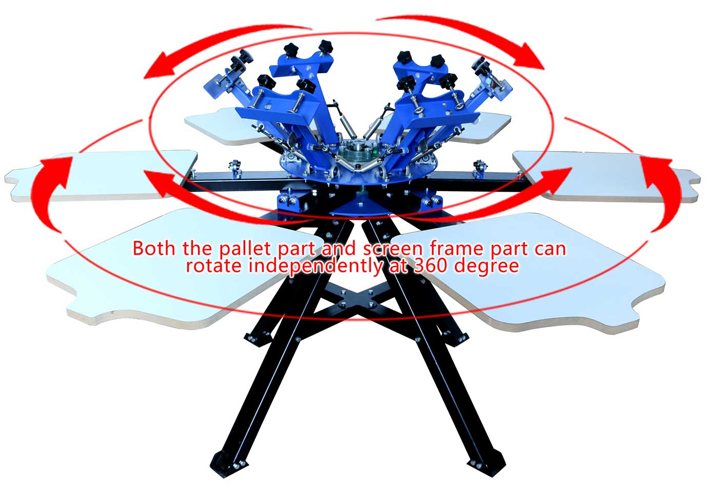 MK-F662A floor type 6 color 6 station double wheel screen printing ...