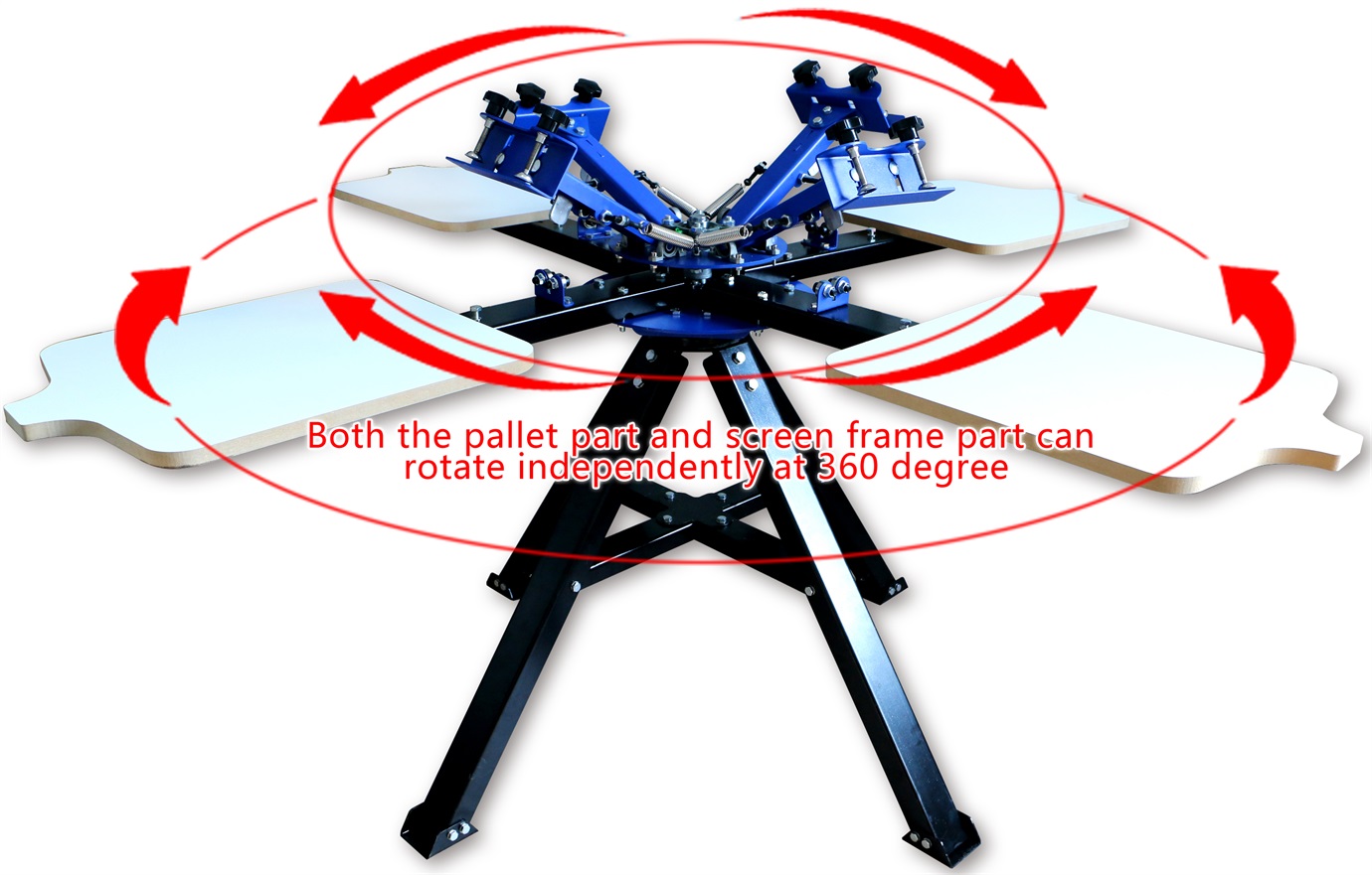 MK-F442A floor type 4 color 4 station double wheel screen printing ...