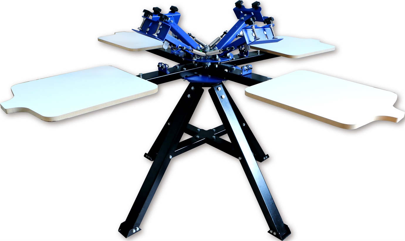MK-F442A floor type 4 color 4 station double wheel screen printing ...