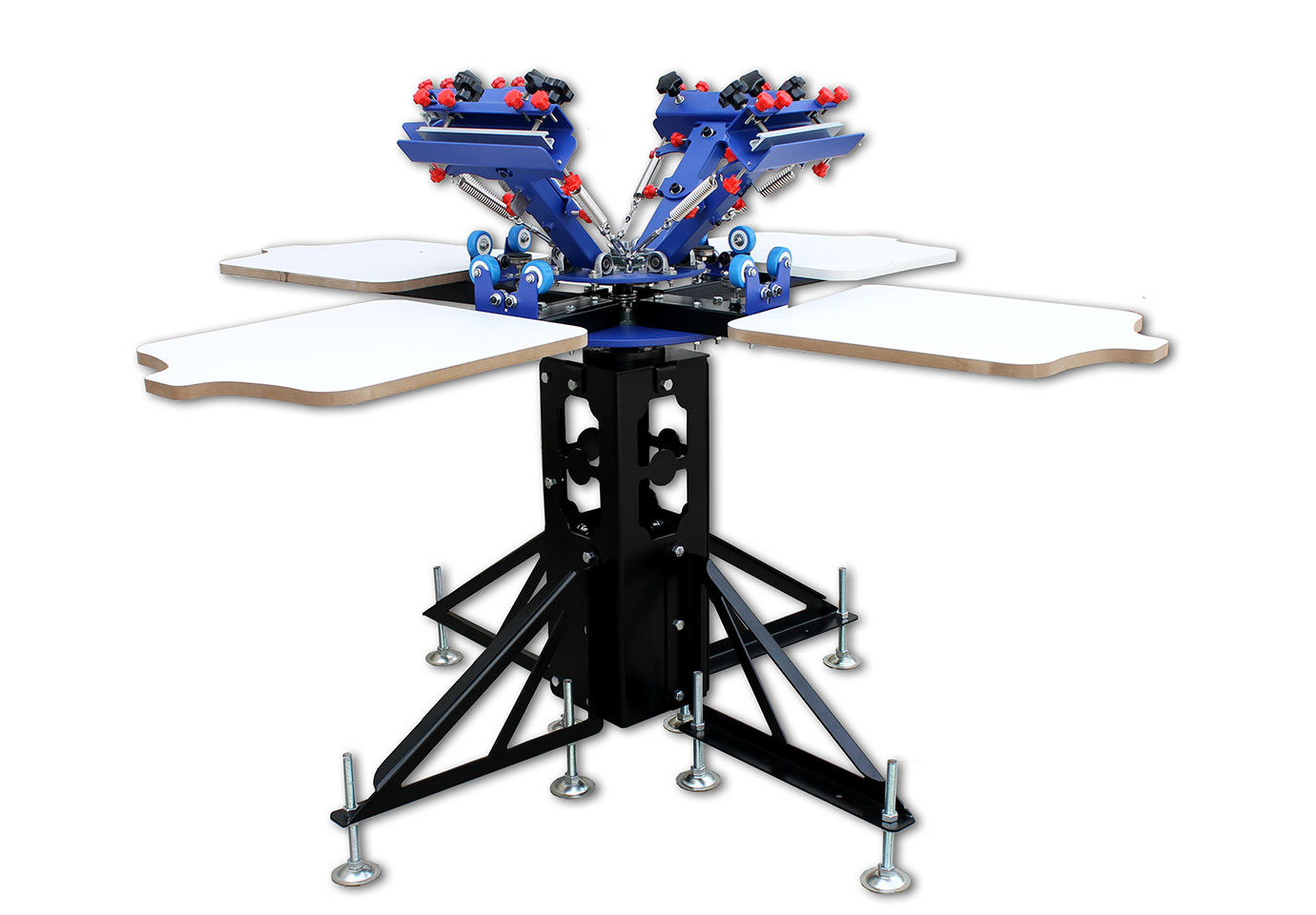 MK-F442C Floor type micro-adjust four color four station double wheel ...