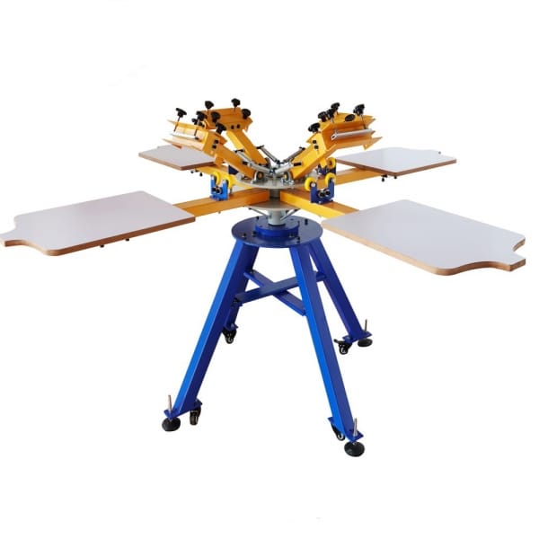 4-color 4-station screen printing machine with fine adjustment and ...
